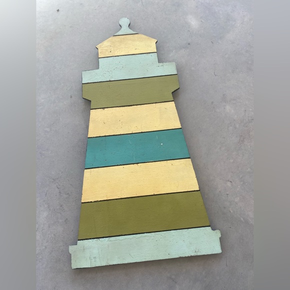 Wall Decor | Lighthouse Wall Decor In Blues And Yellows | Poshmark